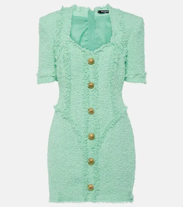 Balmain Embellished Tweed Minidress