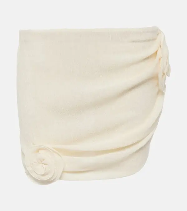 Magda Butrym Floral-appliqué Mini Skirt - White