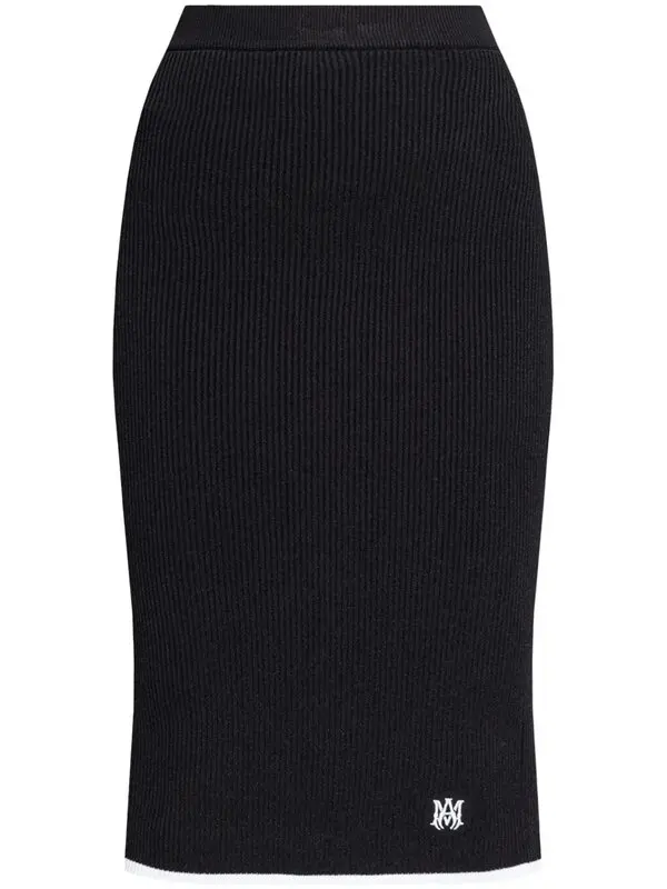 Amiri Logo-embroidered Midi Skirt