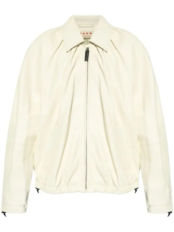 Marni Lambskin Collared Jacket - White