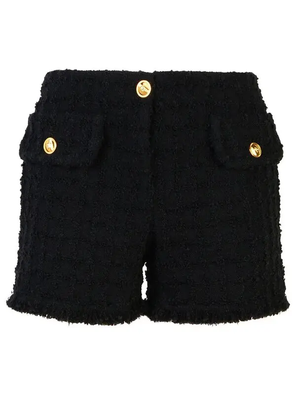 Versace Virgin Wool-blend Tweed Shorts