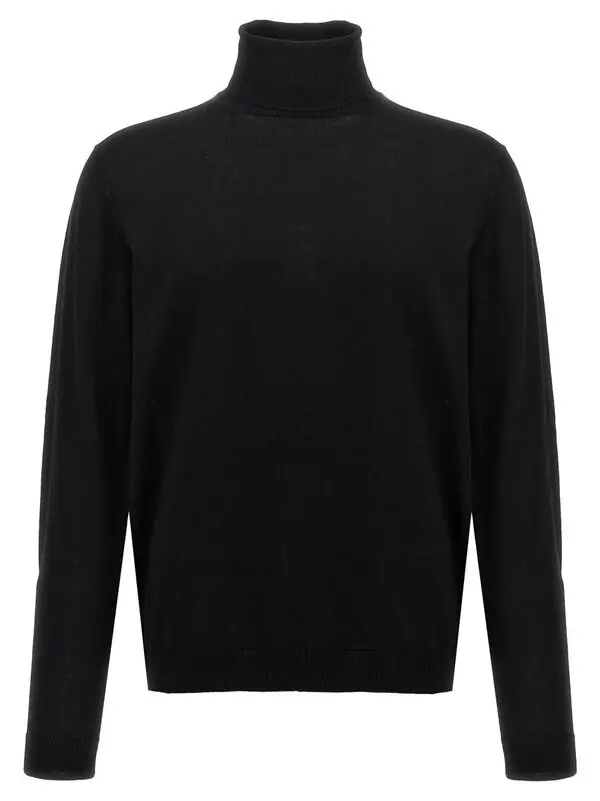ROBERTO COLLINA Wool Turtleneck Sweater - Black