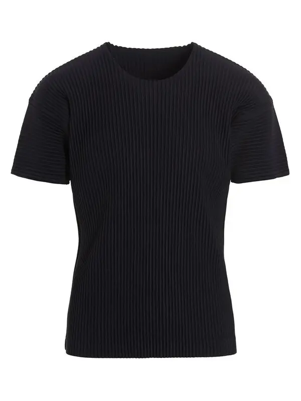 Issey Miyake Pleated Short Sleeve T-shirt - Blue