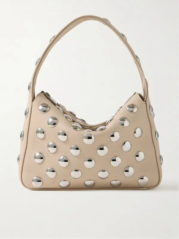 Khaite Elena Small Studded Shoulder Bag - Ivory