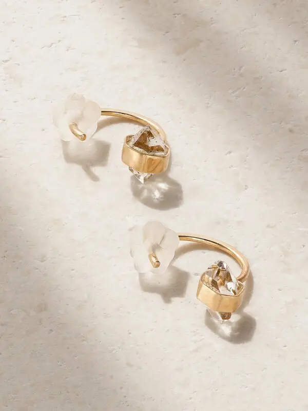 MELISSA JOY MANNING 14-karat Recycled Herkimer Diamond Hoop Earrings