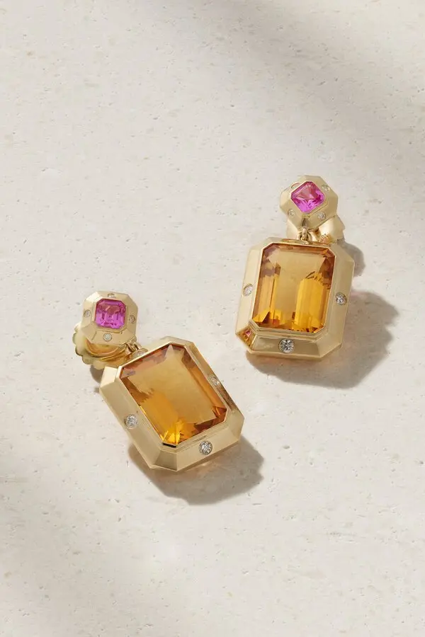 GEMELLA JEWELS Stella 18-karat Multi-stone Stud Earrings