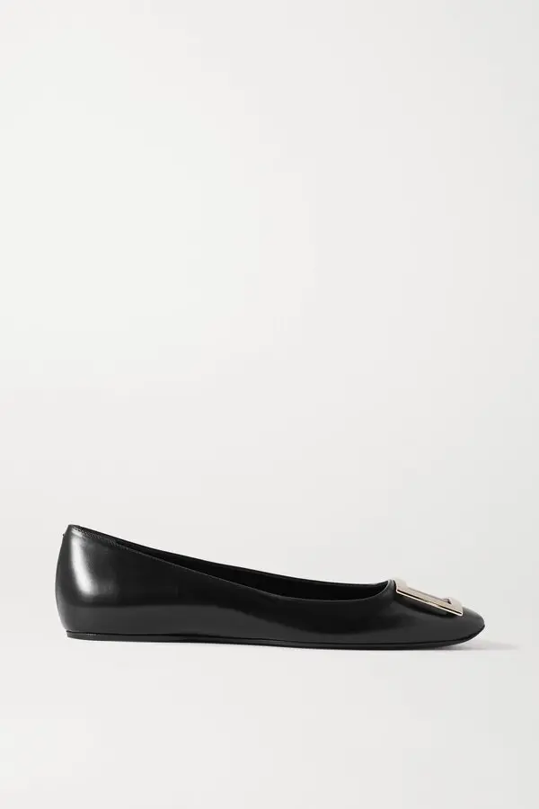 ROGER VIVIER Trompette Bellerine Ballet Flats - Black