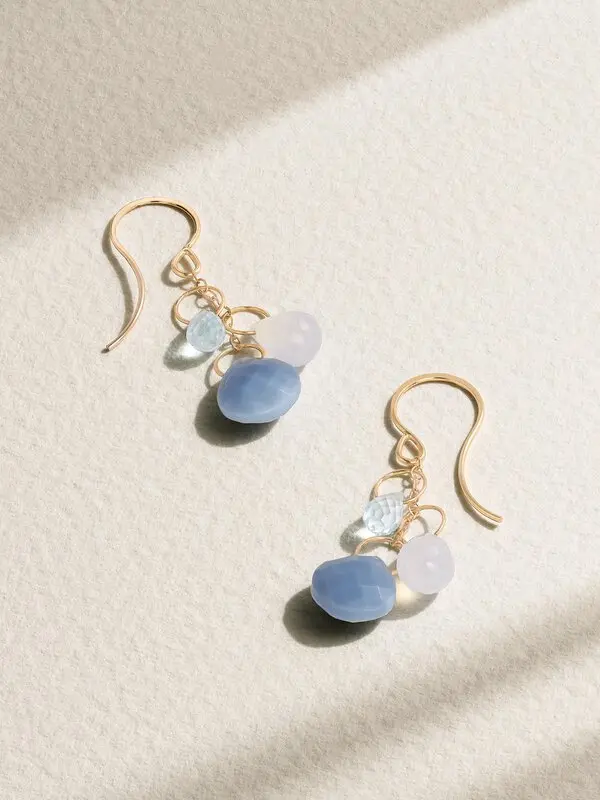 MELISSA JOY MANNING 14-karat Recycled Multi-stone Drop Earrings