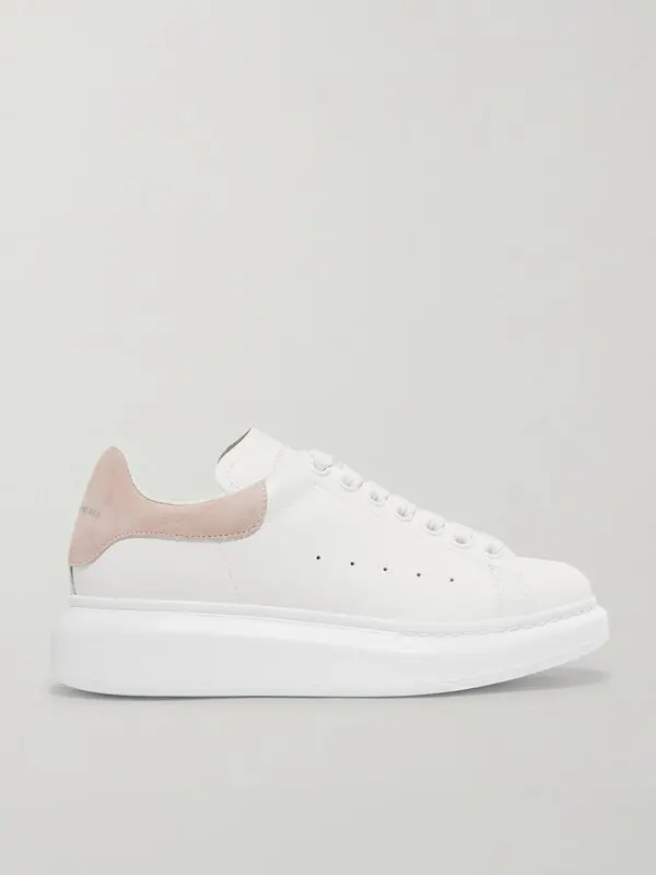 Alexander McQueen Suede-trimmed Leather Sneakers