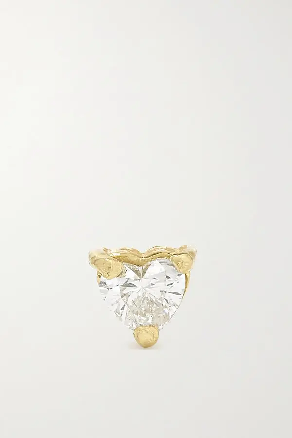JENNIFER MEYER 18-karat Diamond Heart Stud Earring