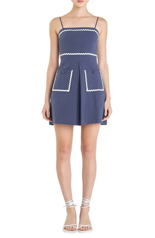 English Factory Rickrack Trim Mini Dress