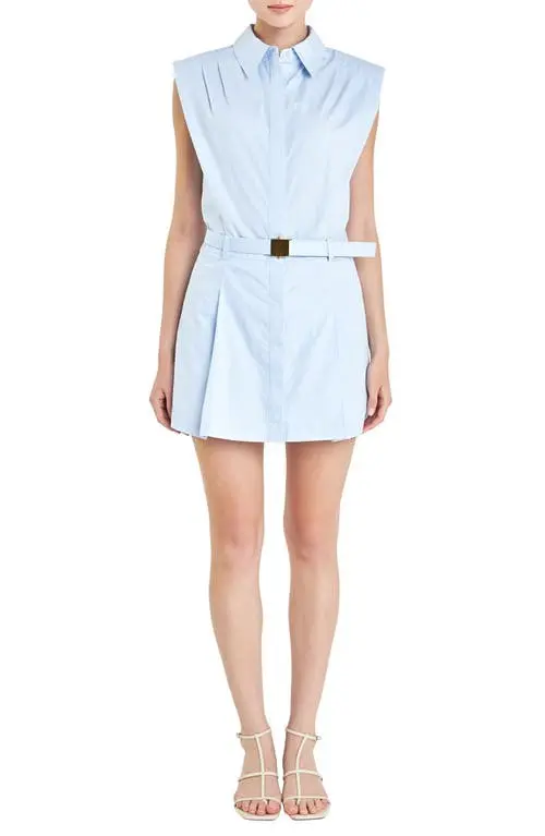 English Factory Belted Poplin Shirtdress