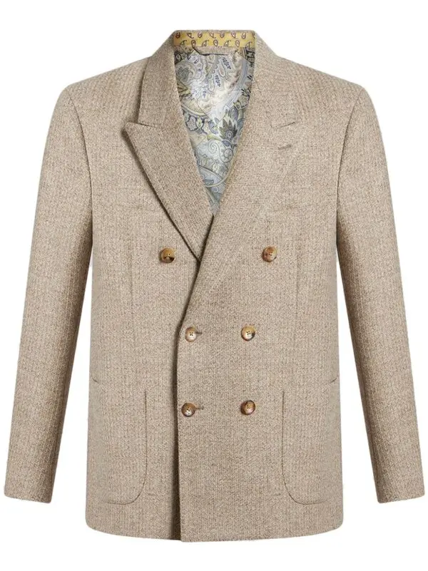 Etro Double-breasted Peak-lapel Blazer - Neutrals