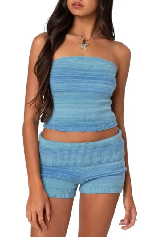 EDIKTED Daytona Space Dye Knit Strapless Top