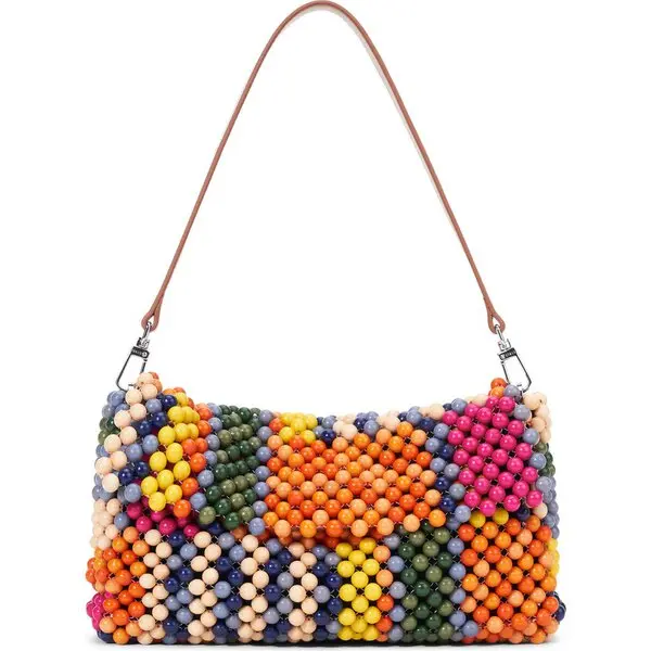 Staud Timmy Beaded Shoulder Bag - Multi Bayadere Stripe