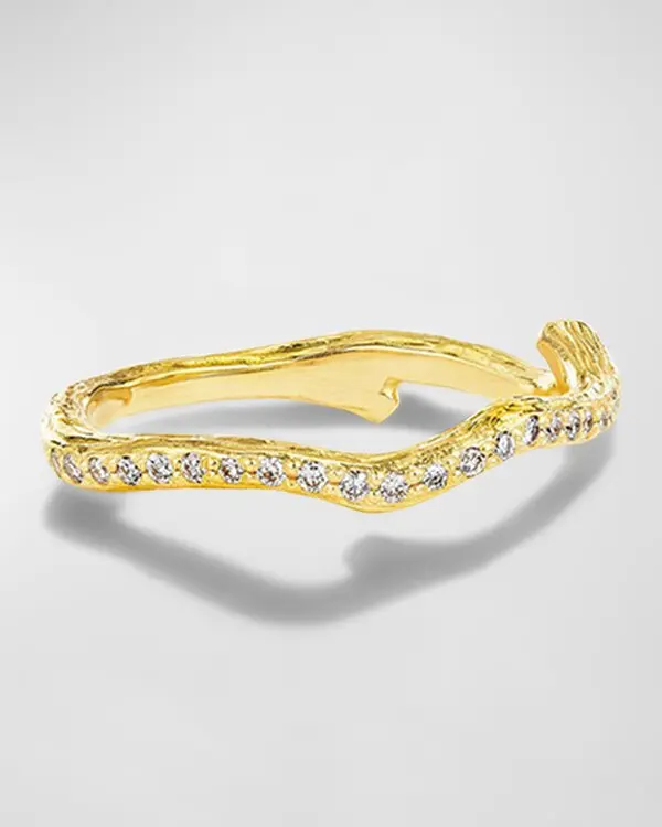 Mimi So 18k Yellow Gold Wonderland Twig Pave Diamond Eternity Ring ...