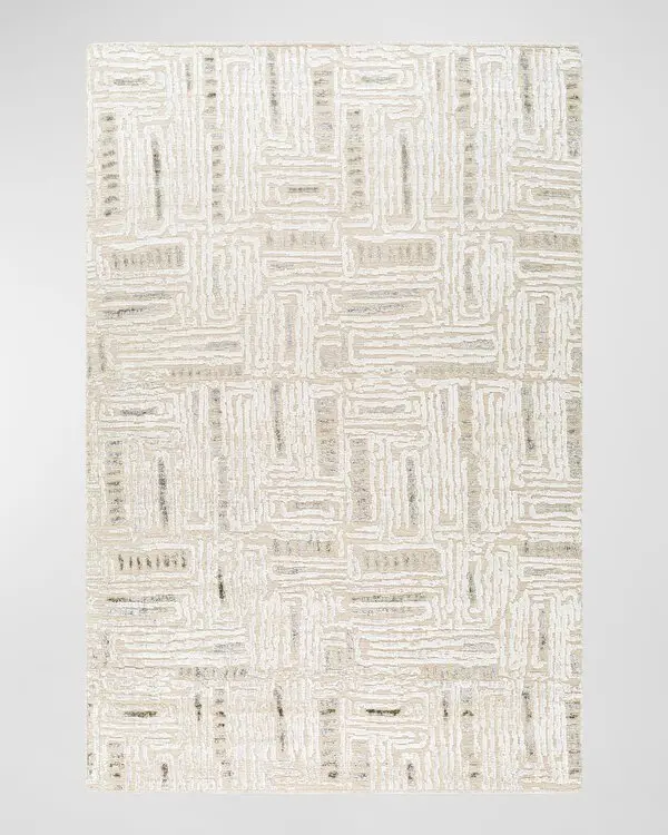 SURYA RUGS Amina Beige Hand-knotted Rug, 9' X 12