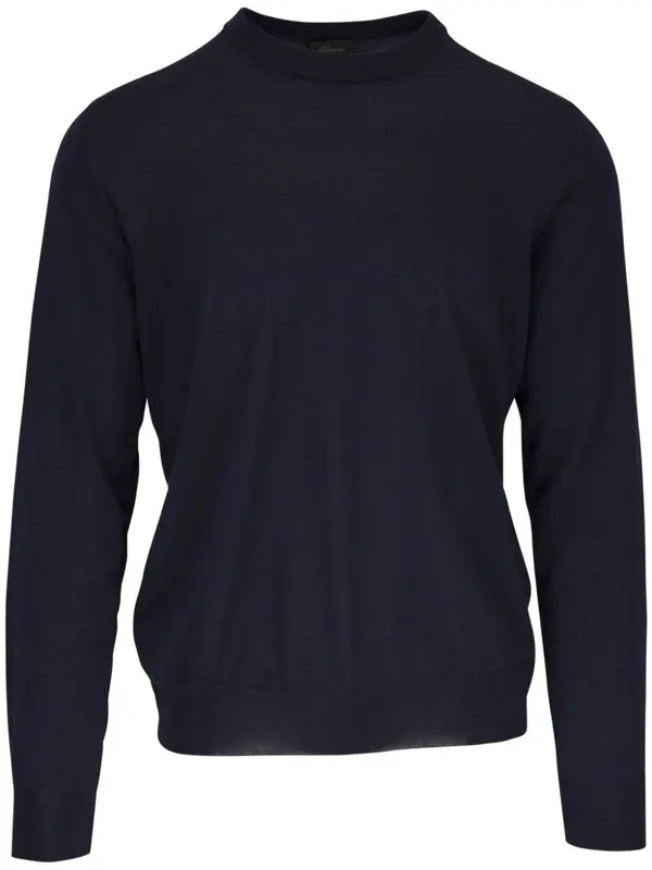 Brioni Round-neck Knit Jumper - Blue