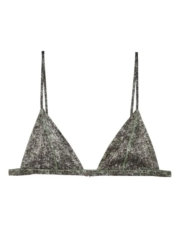 Fleur Du Mal Luxe Triangle Bra - Grey