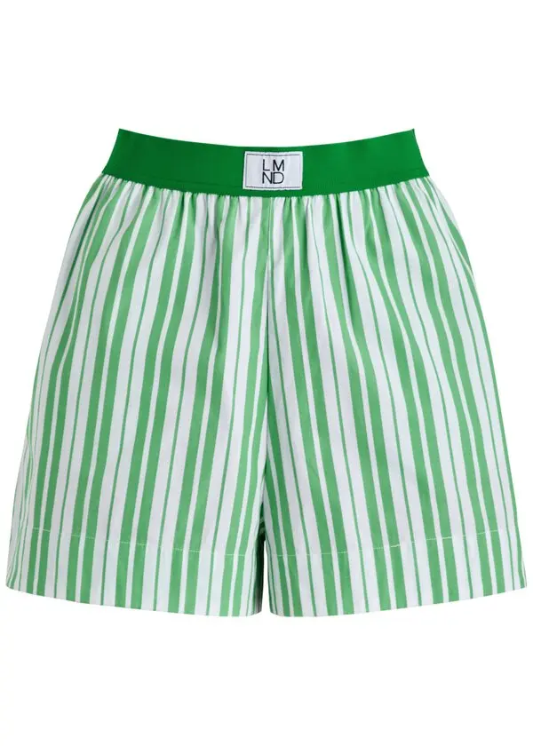 LMND Chiara Striped Cotton Shorts