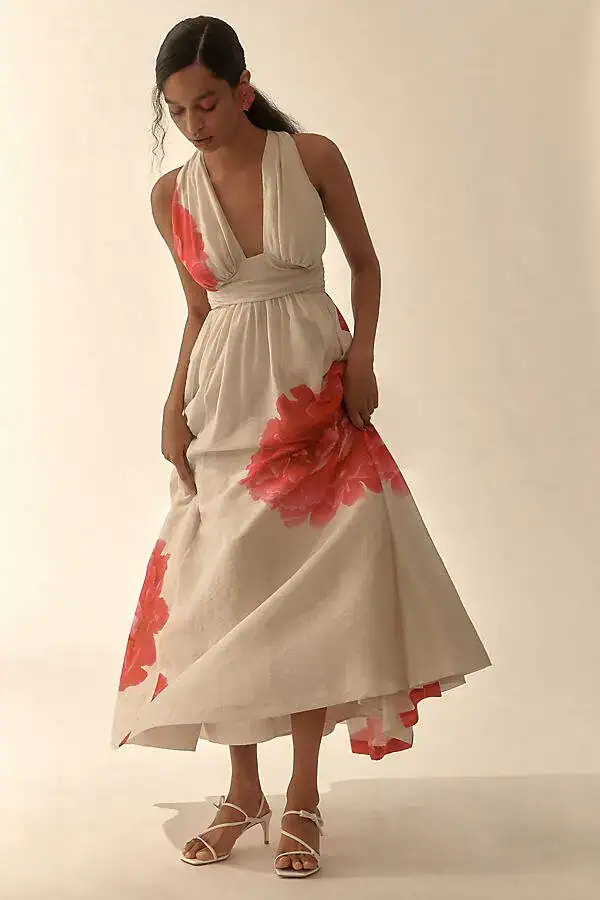 Hope For Flowers By Tracy Reese Halter Maxi Dress In Pink - 44% Off |  Editorialist