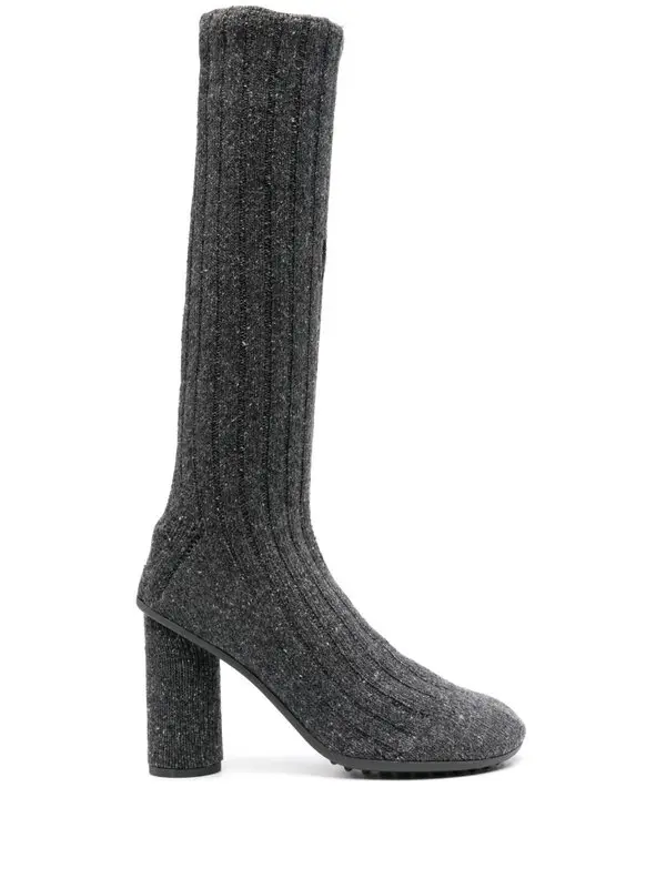 Bottega Veneta Atomic 90 Ribbed-knit Boots - Grey