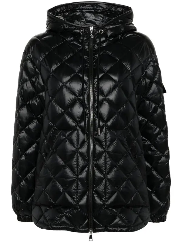 Moncler Diamond-quilted Hooded Jacket - Black