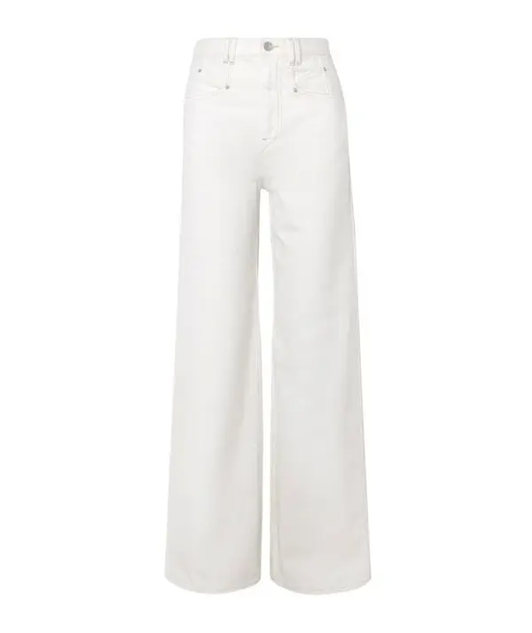 Isabel Marant Lemony High-rise Wide-leg Jeans - White