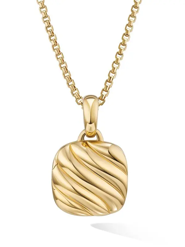 David Yurman 18kt Yellow Sculpted Cable Square Locket - 88