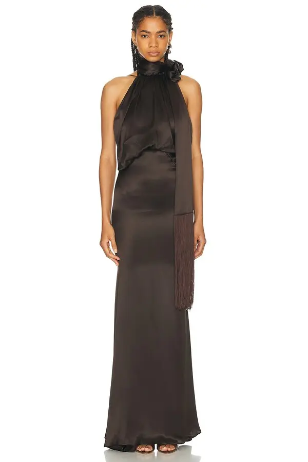 Attico Fringe Long Dress