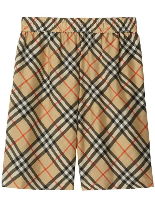 Burberry Vintage Check Silk Shorts - Neutrals