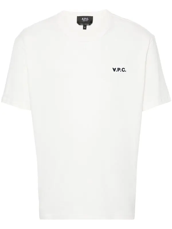 A.p.c. Flocked-logo Organic Cotton T-shirt