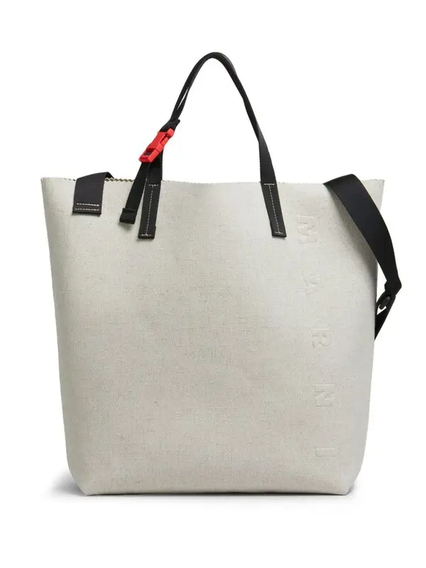 Marni Embossed Logo Tote Bag