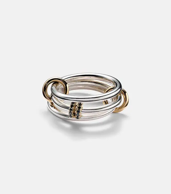 SPINELLI KILCOLLIN Dion Sg Sterling Stacked Ring With Black Diamonds