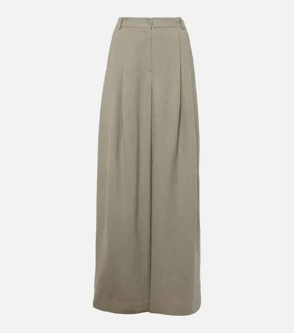 THE FRANKIE SHOP Piper Pleated Wide-leg Trousers - Grey