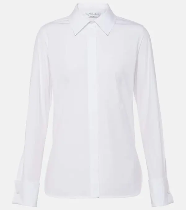 Max Mara Knut Cotton-blend Poplin Shirt - White