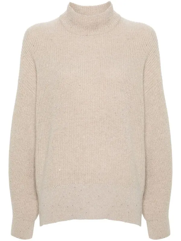 Brunello Cucinelli Sequined High-neck Jumper