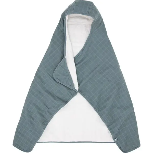LITTLE UNICORN Cotton Muslin & Terry Hooded Towel - Sea