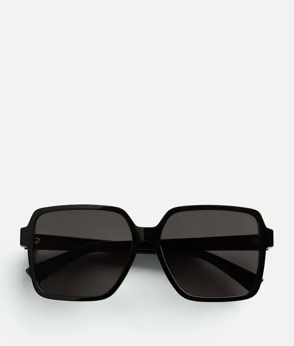 Bottega Veneta Soft Square Sunglasses - Black/grey