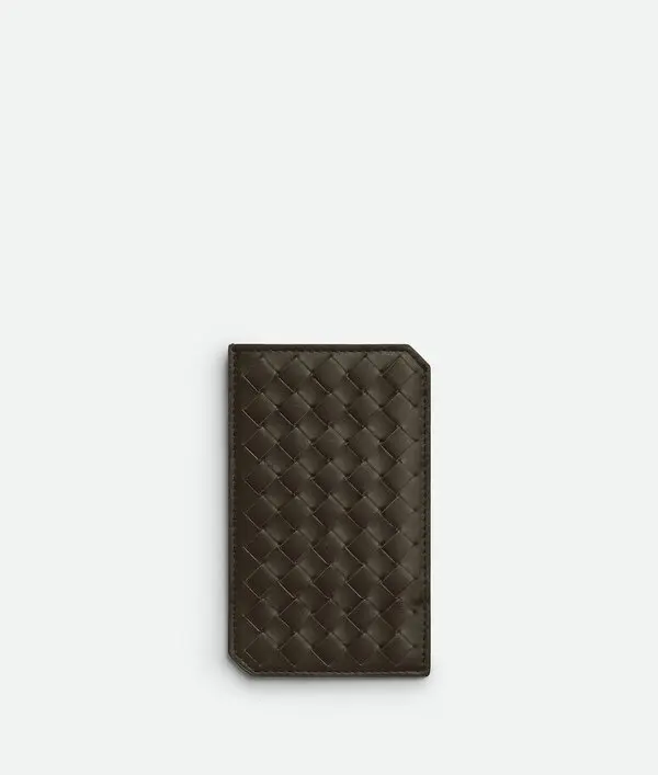 Bottega Veneta Intrecciato Piccolo Vertical Card Case - Kaki