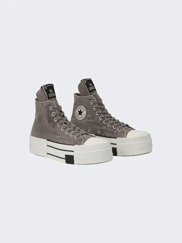 Rick Owens X Converse Dbl Drkstar Hi Sneakers In Concrete - 30