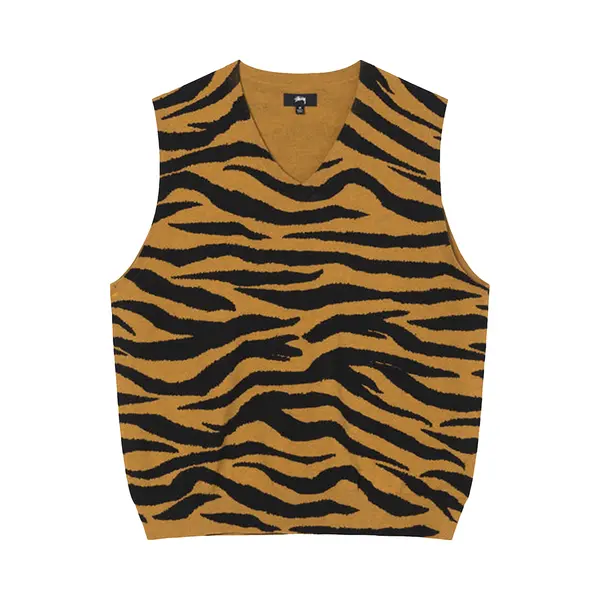 StÜssy Tiger Print Sweater Vest - Yellow