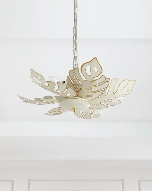 OLD WORLD DESIGN Collins Tropical Leaf Semi-flush Pendant Light