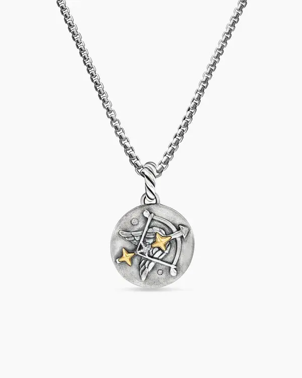 David Yurman Sagittarius Amulet With And 18k Yellow Gold - Diamond