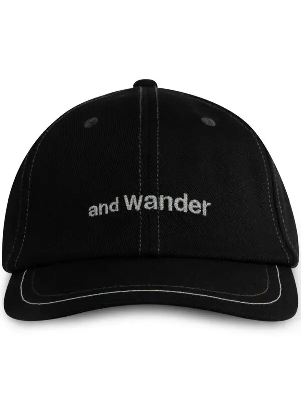 AND WANDER Logo-embroidered Corduroy Cap