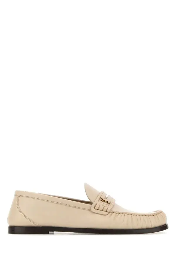 Saint Laurent Ivory Leather Loafers - White