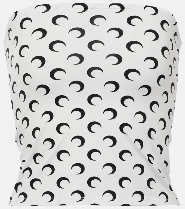 MARINE SERRE Moon Jersey Tube Top - White