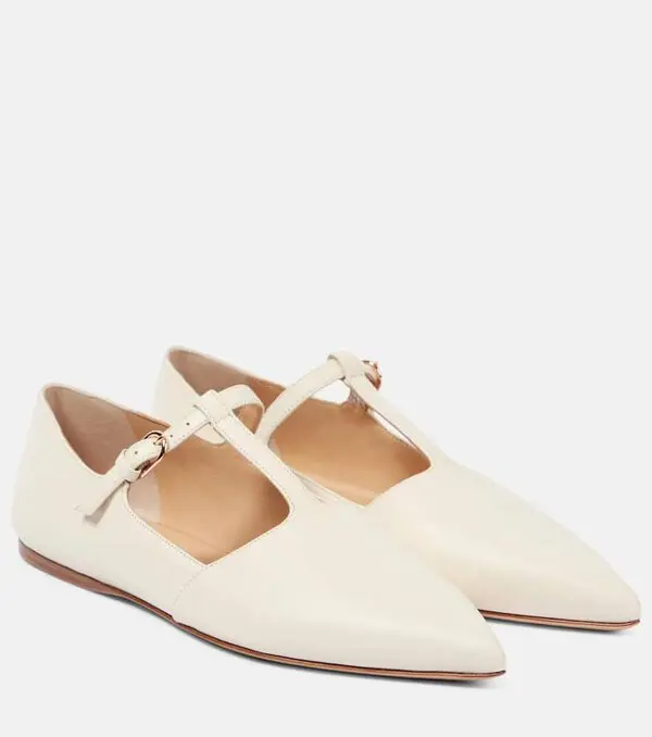 Gabriela Hearst Lola Leather Ballet Flats - White