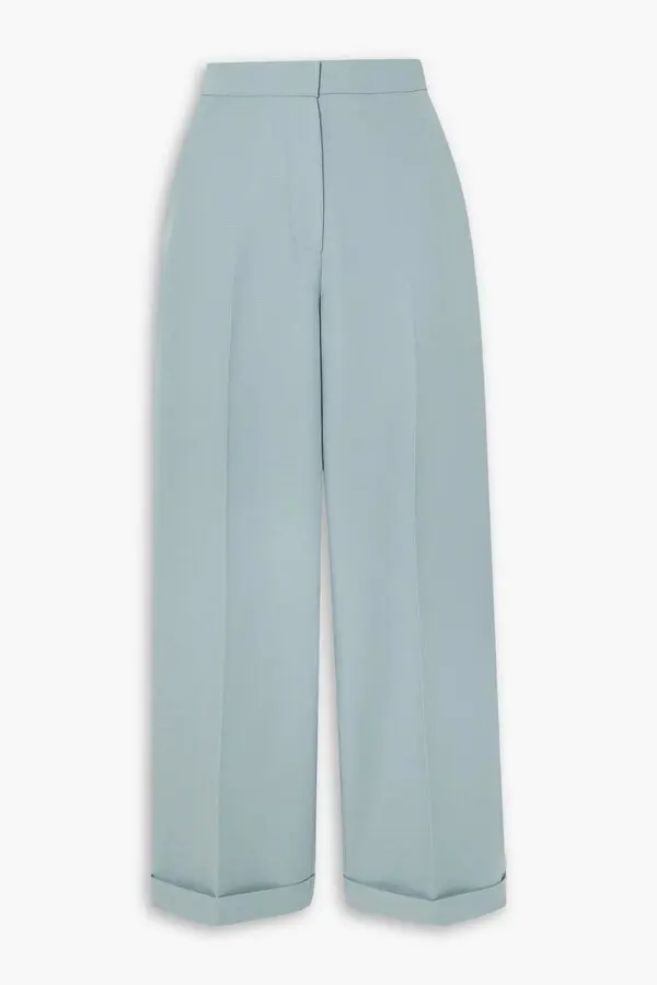 INTERIOR Nico Pleated Wide-leg Pants - Slate Blue