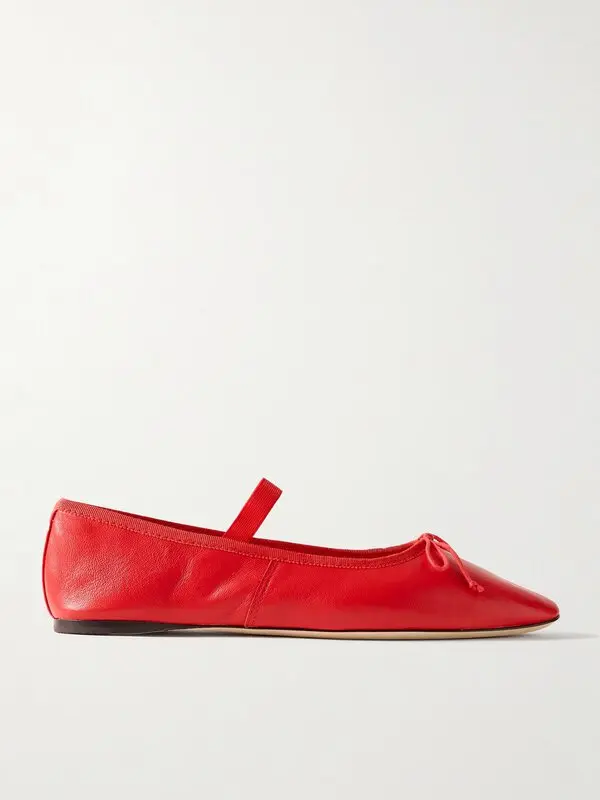 LOEFFLER RANDALL Leonie Leather Flats - Red